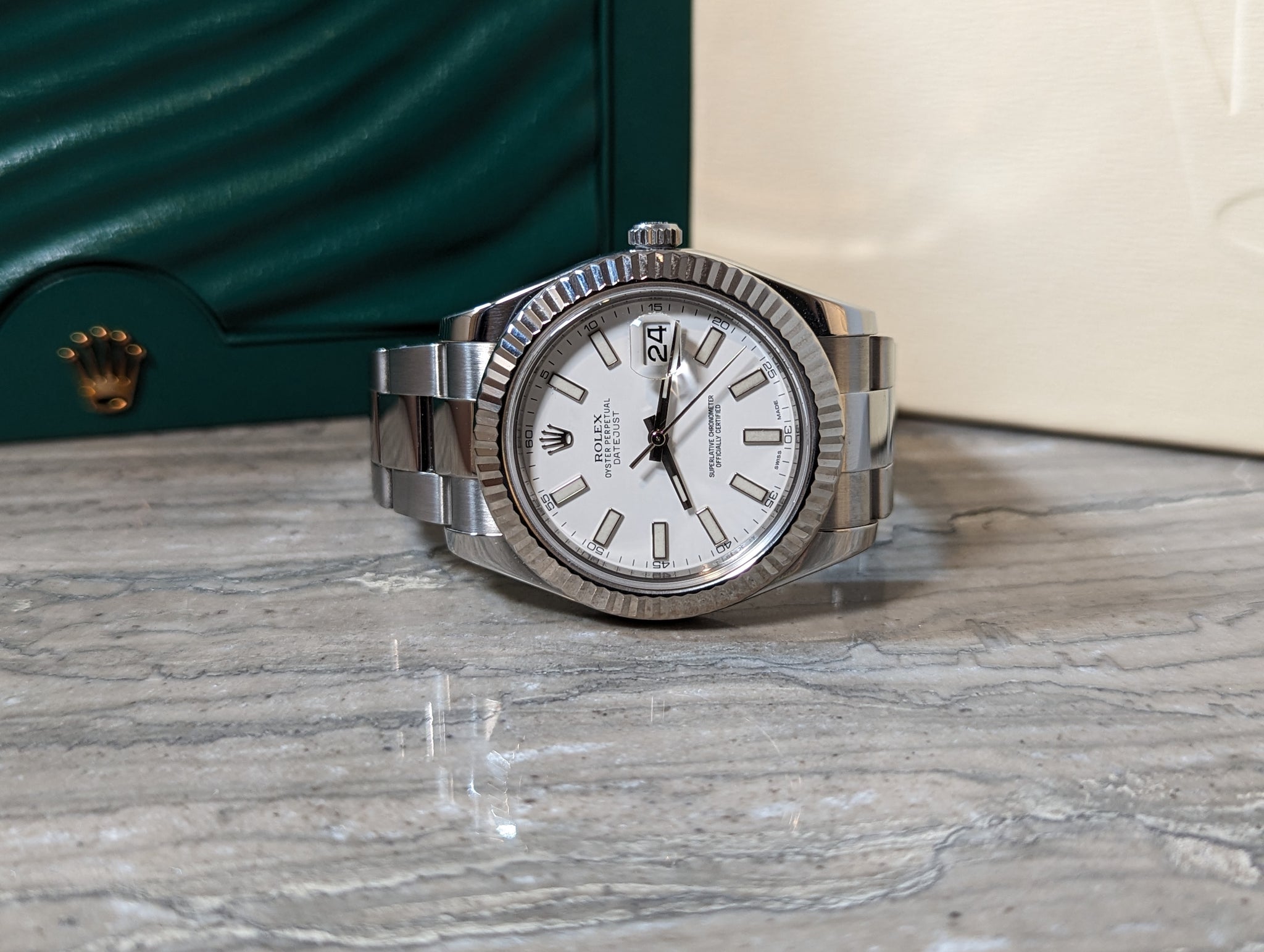 Rolex Datejust II White Stick Dial Full Set